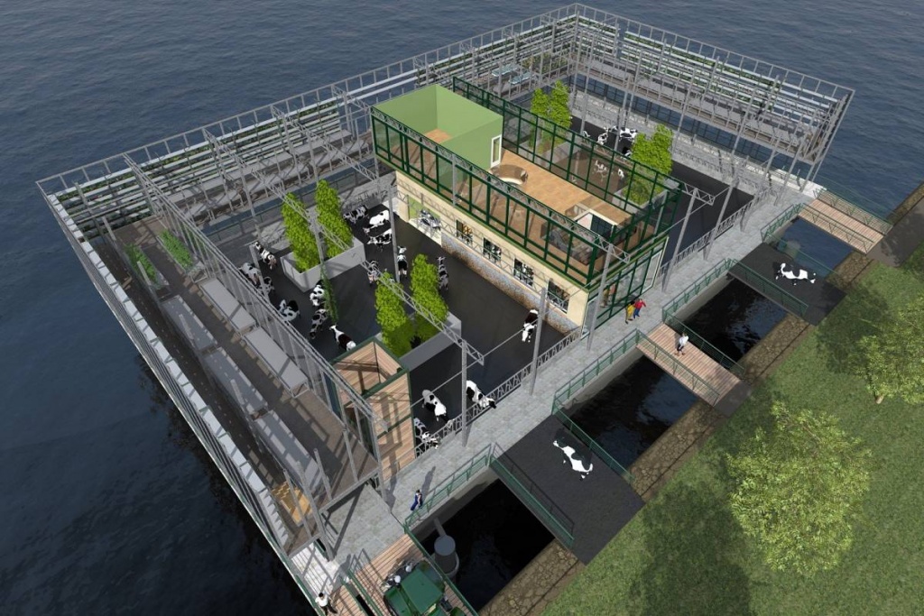 World's First Floating Dairy Farm